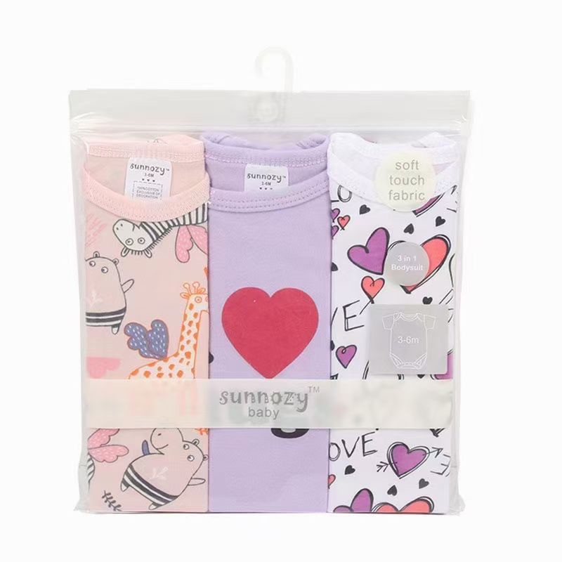 Sunnozy Newborn Baby 3pcs Bodysuit Onesie Jumpsuit Romper Cotton Soft ...