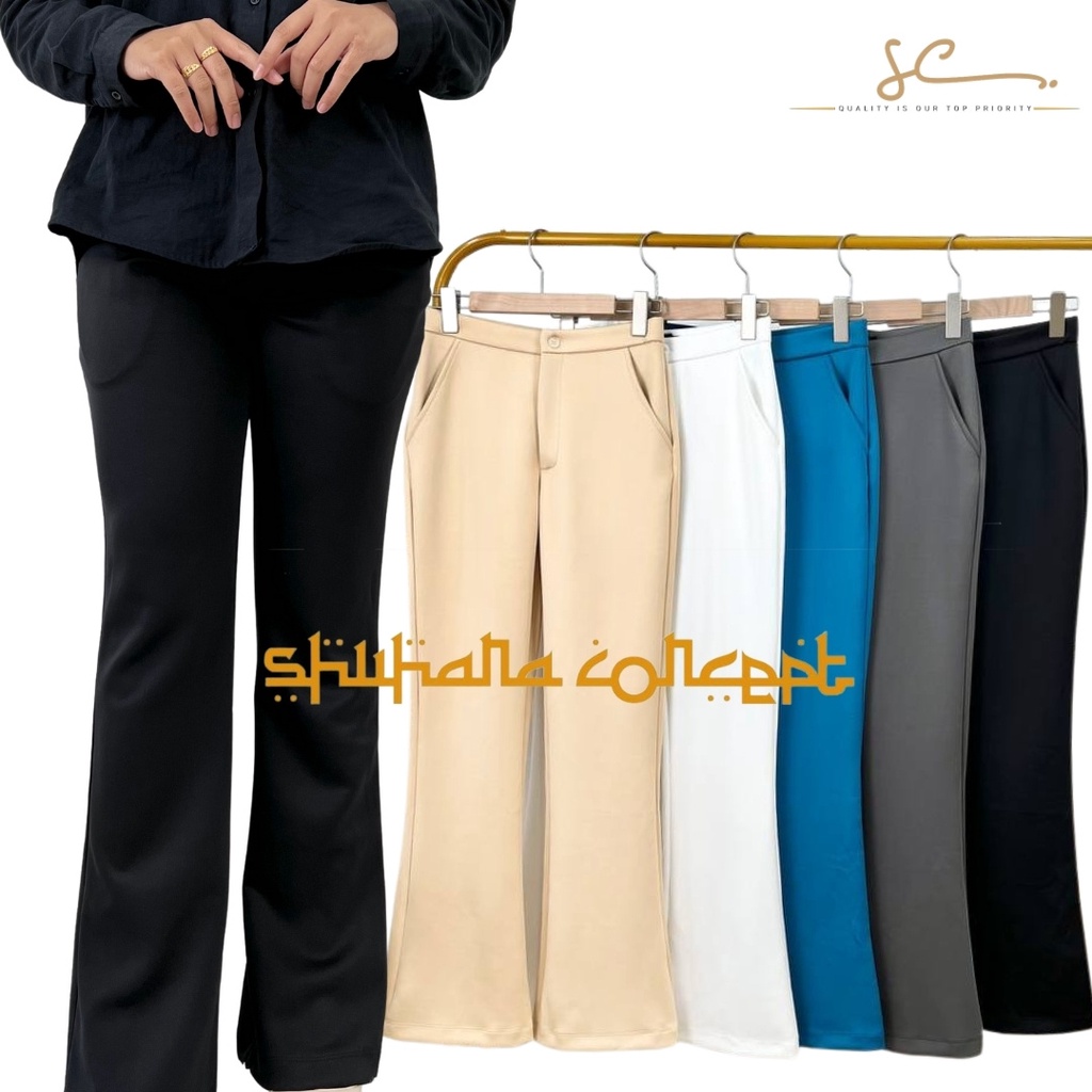 Boocut Pants Seluar Palazzo Bootcut Cotton Slack Woman Perempuan ...