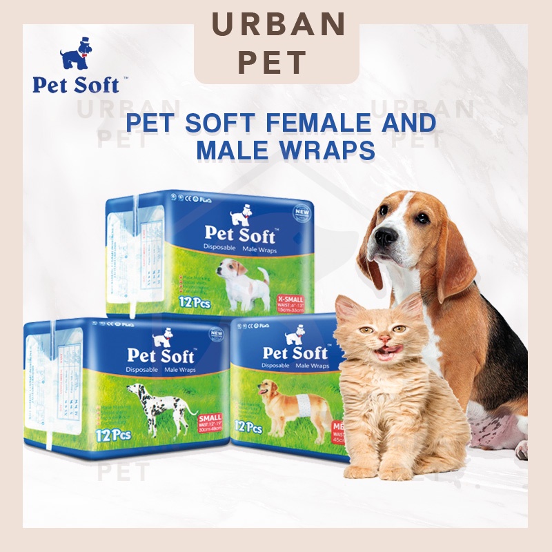 Pet Soft Disposable Pet Diapers For Cats and Dogs Male and Female 12PCS ...