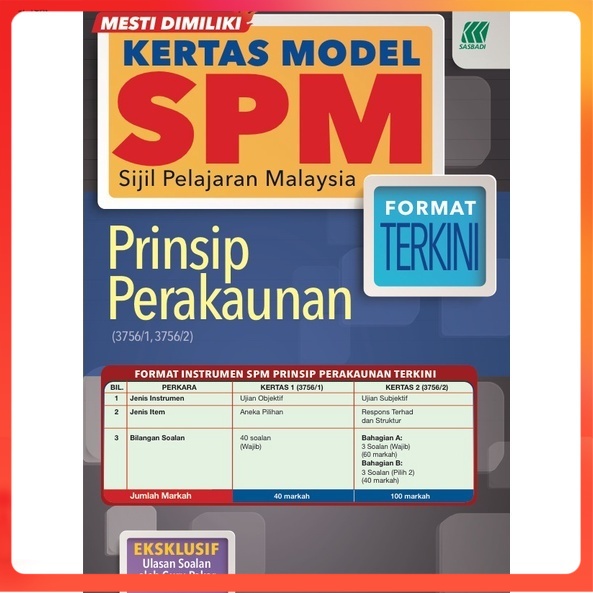 Kertas Model SPM Prinsip Perakaunan [Sasbadi] Format Mulai 2021 ...