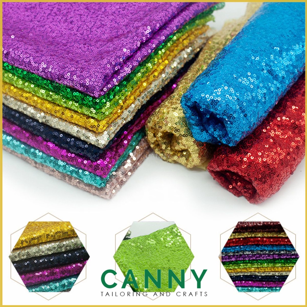 (1 METER) SEQUIN FABRIC TABLE CLOTH PREMIUM SPARKLE 120CM / KAIN MANIK ...