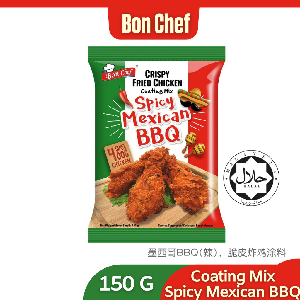 Bon Chef Spicy Mexican BBQ Crispy Fried Chicken Coating Mix 150 G ...