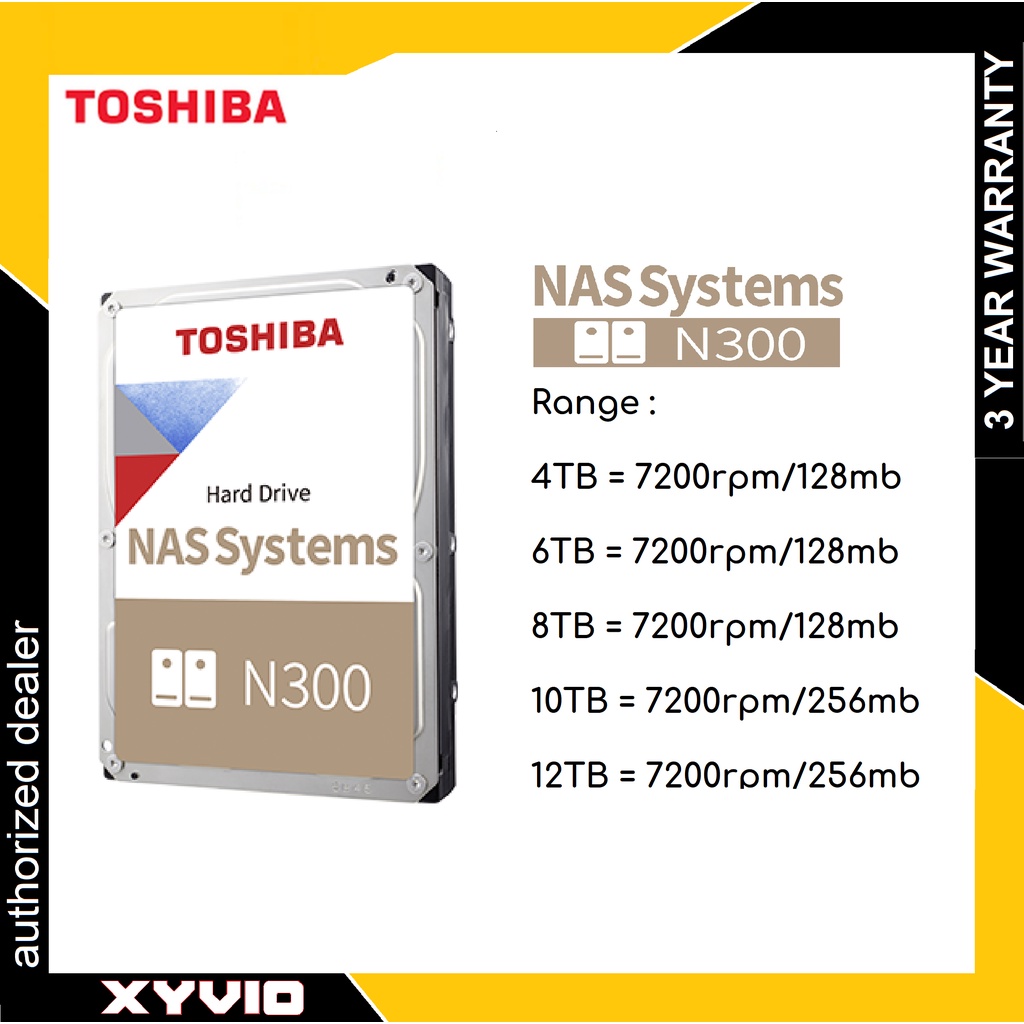 Toshiba N300 NAS 4TB | 6TB | 8TB | 10TB 3.5" Internal Hard Disk HDD for Cloud storage | Shopee ...