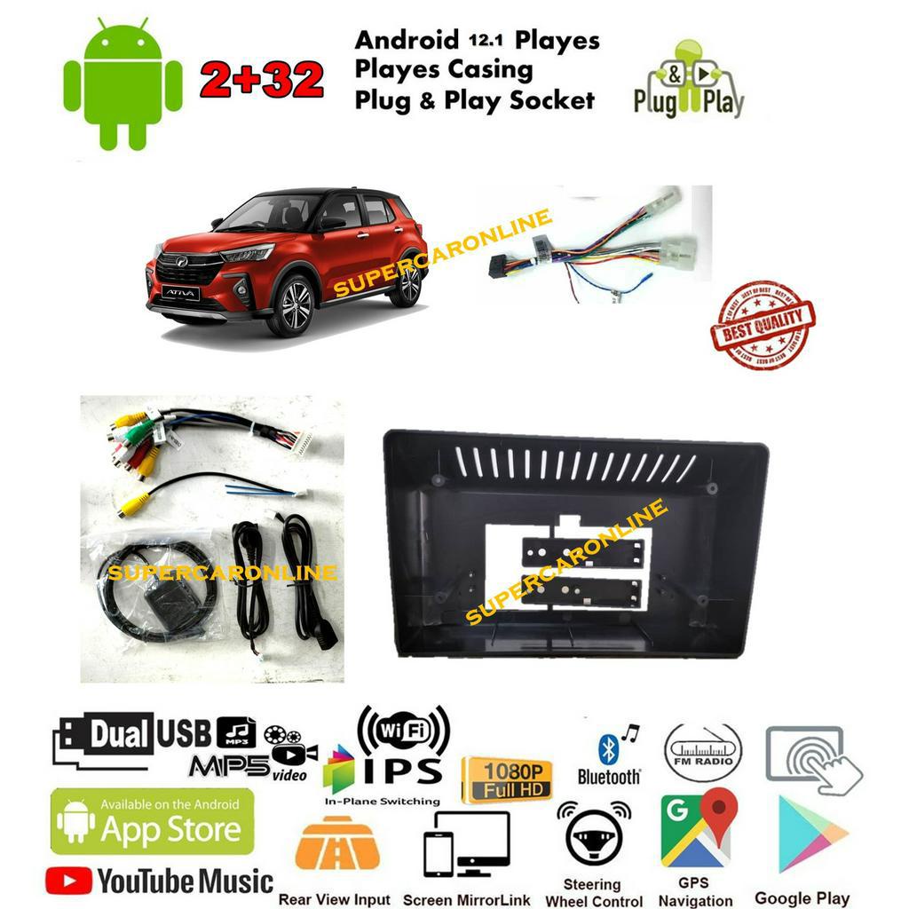 Perodua ATIVA 2021 - 2022 ANDROID PLAYER 10 INCH PLUG N PLAY WITH OEM ...