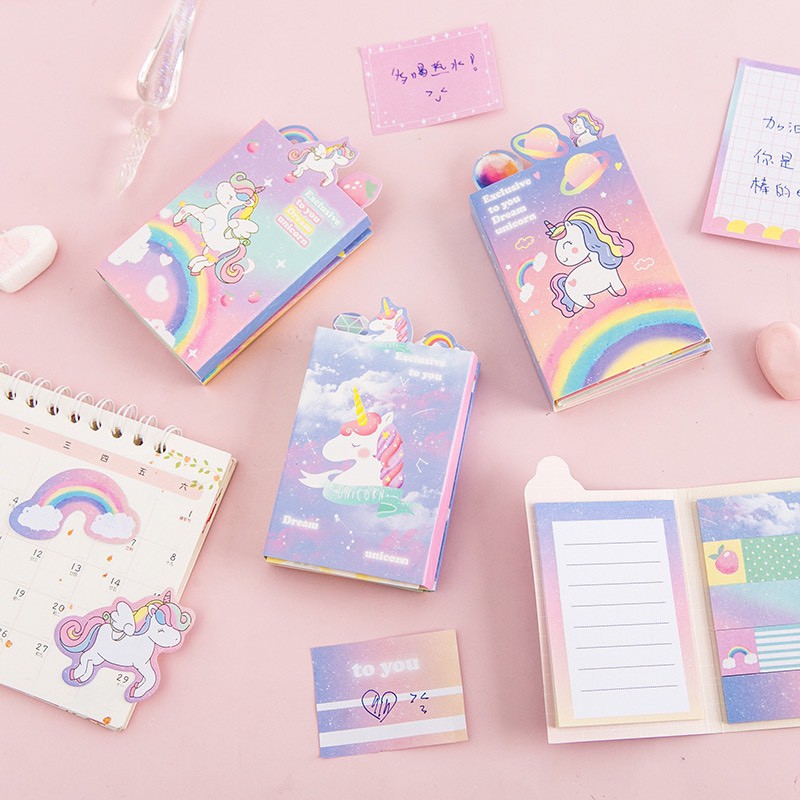 [FOLDING Note] Super cute genuine Unicorn note paper Set | Shopee Malaysia