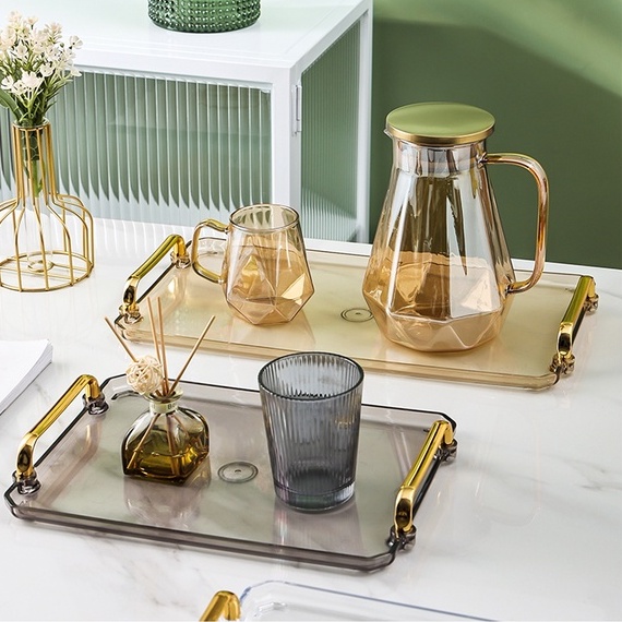 Dulang Makanan Dulang Penghidang Serving Tray with Handle Clear Square ...