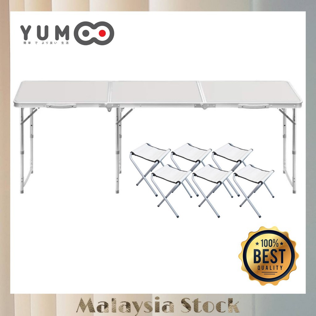 3 Tier Foldable Table Aluminium Outdoor Table Camping Picnic Fishing ...