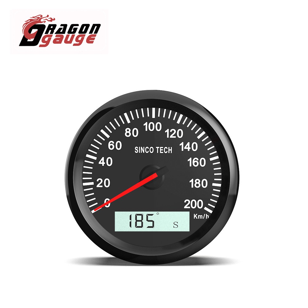DRAGON GAUGE 85mm Universal GPS Speedometer Pointer LCD Display ...