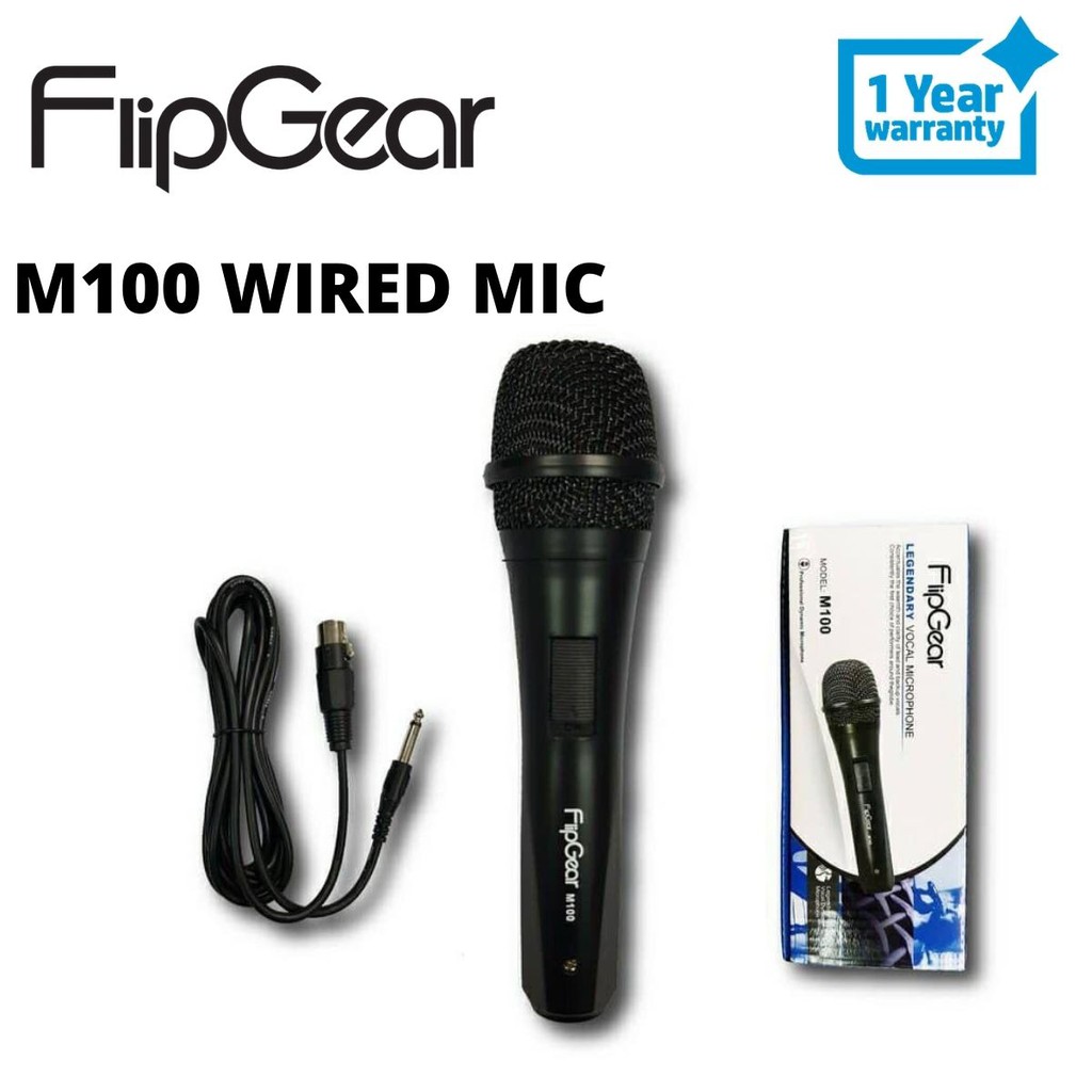 VF FlipGear M100 Wired Microphone with 3 Meter Wire - Black (1 YEAR ...