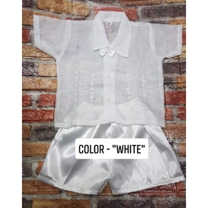 Baptismal clothes set for Baby Boy White Barong Cadena Boy's Philippine ...