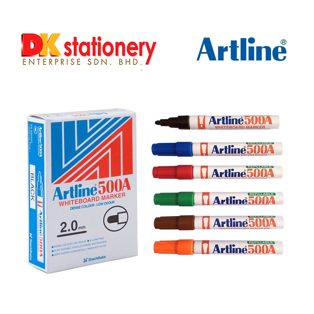 Artline 500A Kotak Pen Marker Papan Putih 12 pcs I Whiteboard Marker ...