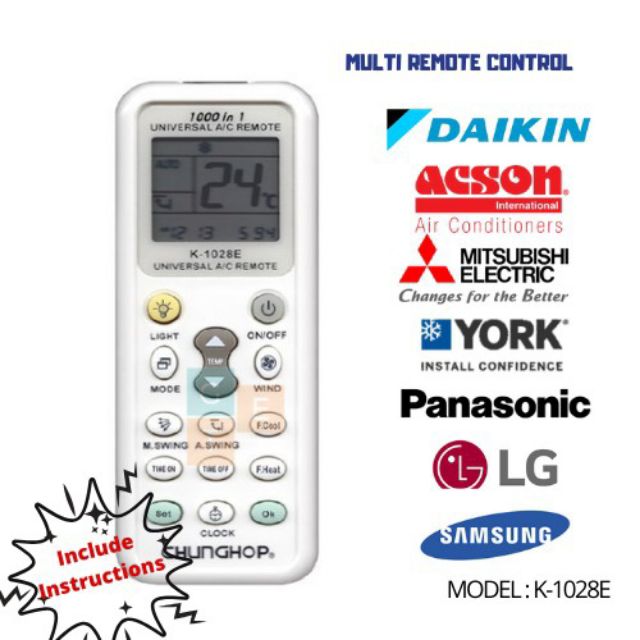 🇲🇾[READY STOCK] Multi Aircond Remote Control ACSON/DAIKIN/YORK ...