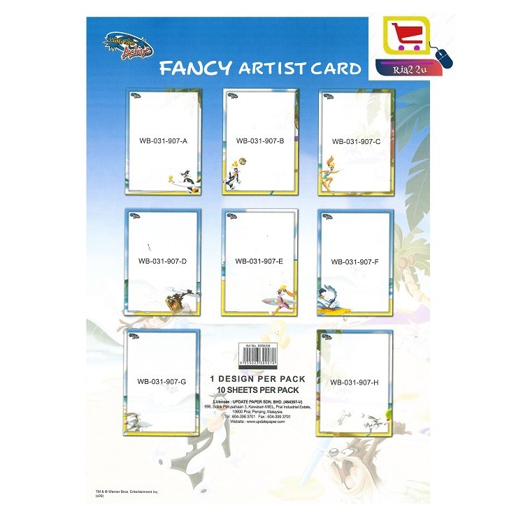 A4 Fancy Card / Kertas Folio/Project Paper 140gsm 10s LOONEY TUNES ...