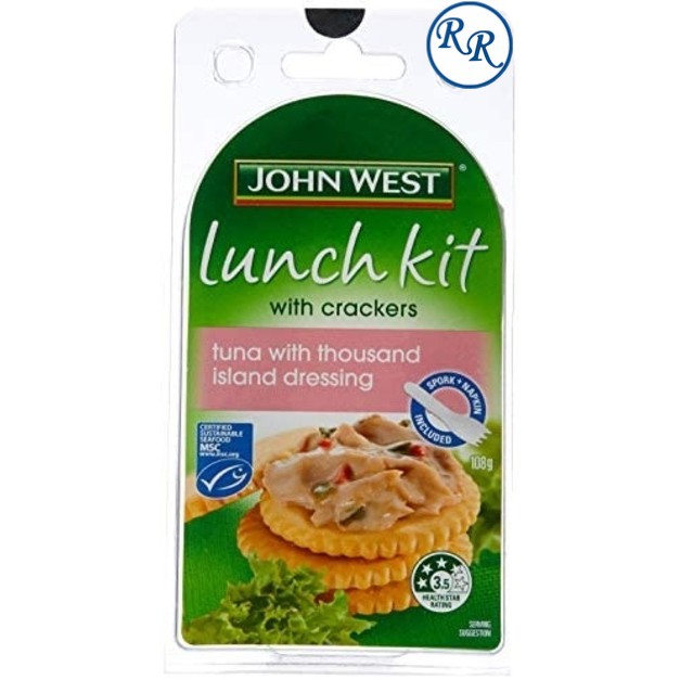JOHN WEST LUNCH KIT WITH CRACKERS - TUNA WITH THOUSAND ISLAND DRESSING ...