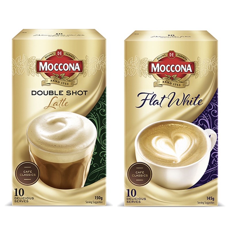 Moccona Double Shot Latte/ Flat white 10 Pack 150g | Shopee Malaysia