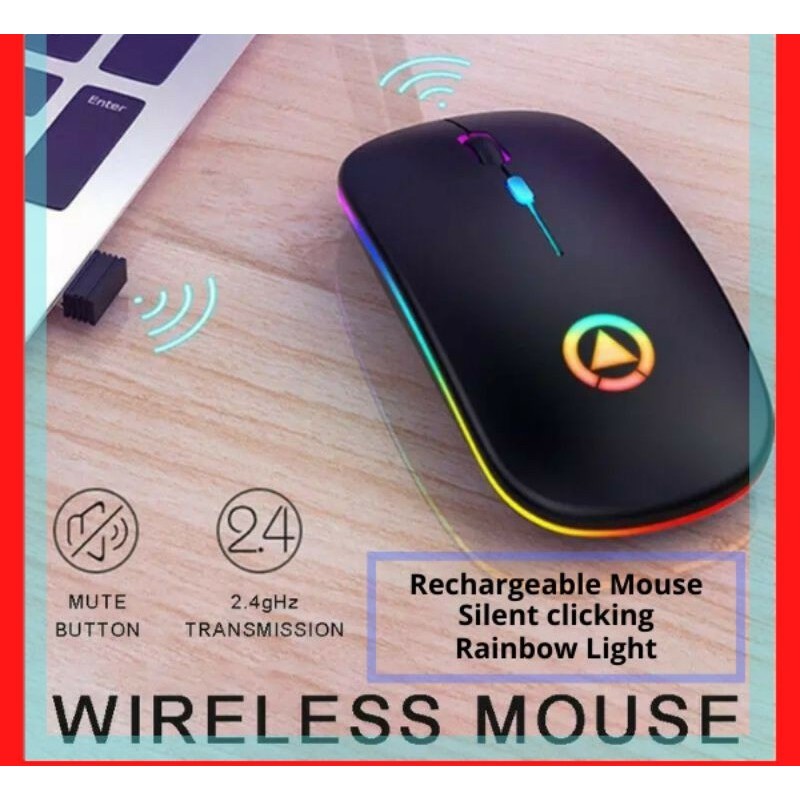 🔥RDYSTOK🔥Rechargeable Mouse Wireless Silent LED Backlit Mice Computer ...