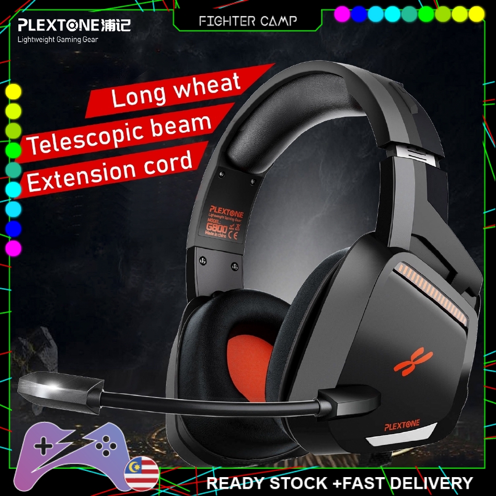 Plextone G800 Stereo Gaming Headset Over Ear Headphone with Mic Mute ...