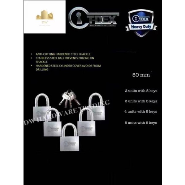 🔥READY STOCK🔥 T-DEX 50MM HEAVY DUTY PAD LOCK | Shopee Malaysia