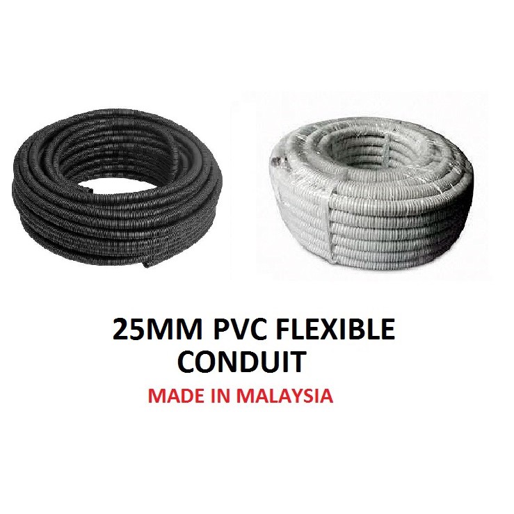 25MM PVC FLEXIBLE CONDUIT (WHITE / BLACK) | Shopee Malaysia