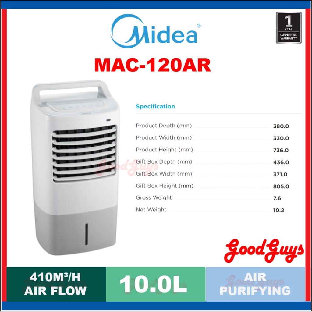 Midea MAC-120AR 10.0L Air Cooler | MAC120AR | Shopee Malaysia