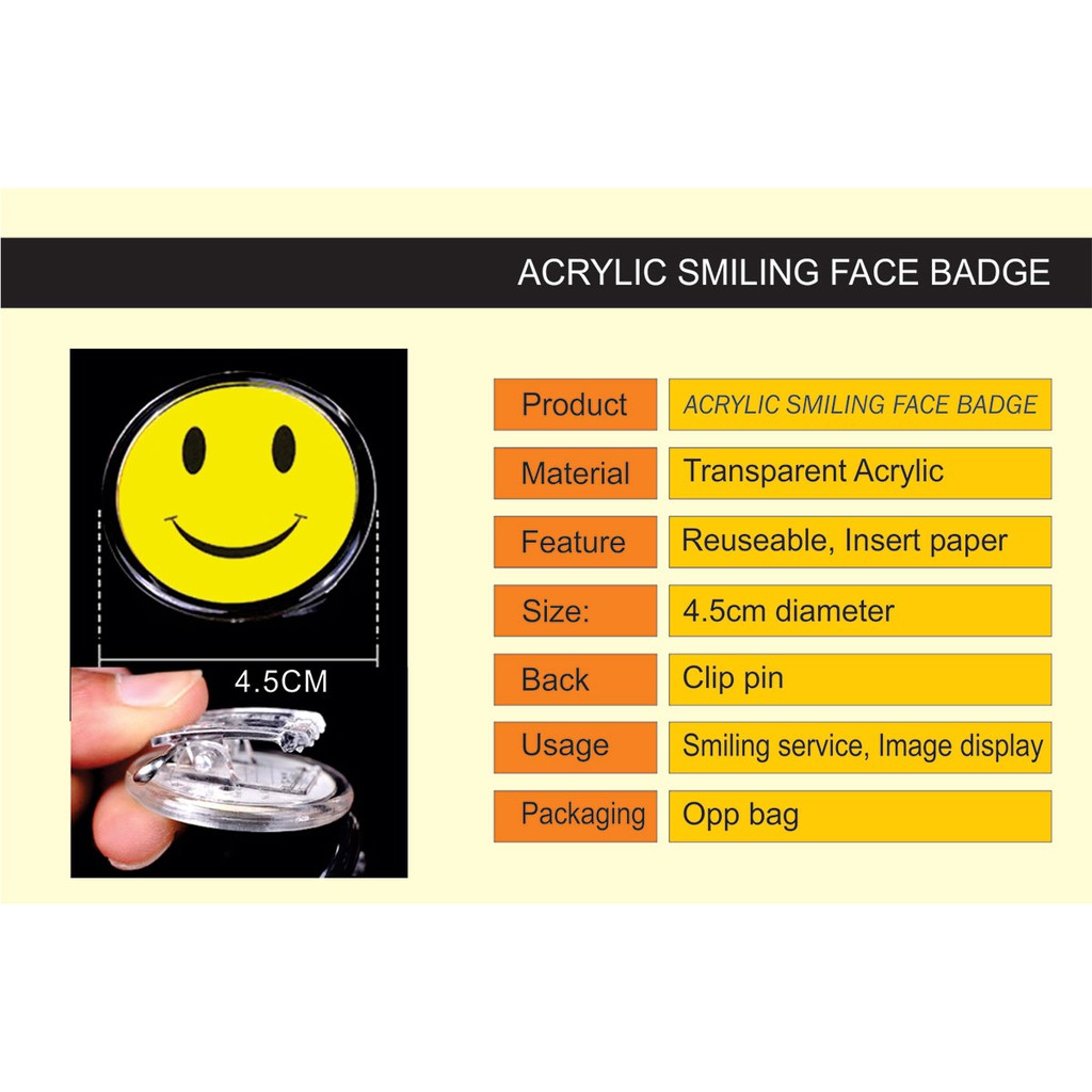 Smile Face Badge, ID Badge (10pcs/Bag) | Shopee Malaysia