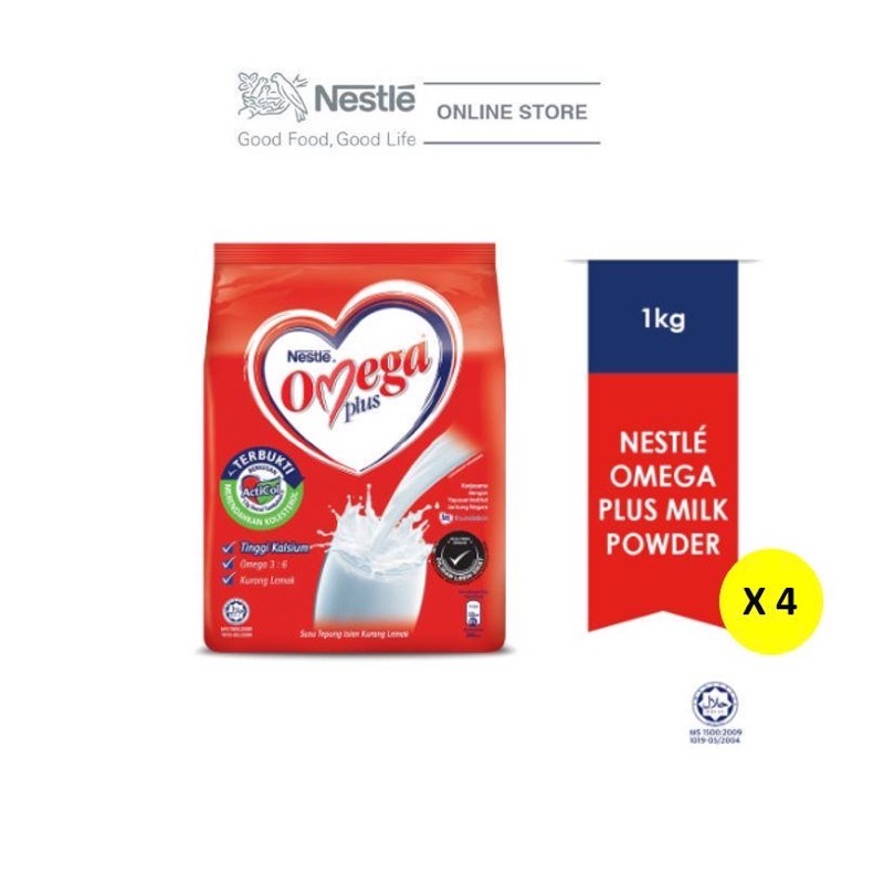 Nestle Omega Plus Milk Powder Softpack (1kg x 4) | Shopee Malaysia