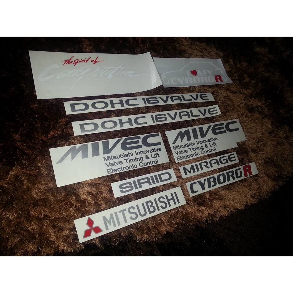 Sticker Emblem Mitsubishi Mirage Cyborg R (Cutting Original) | Shopee ...