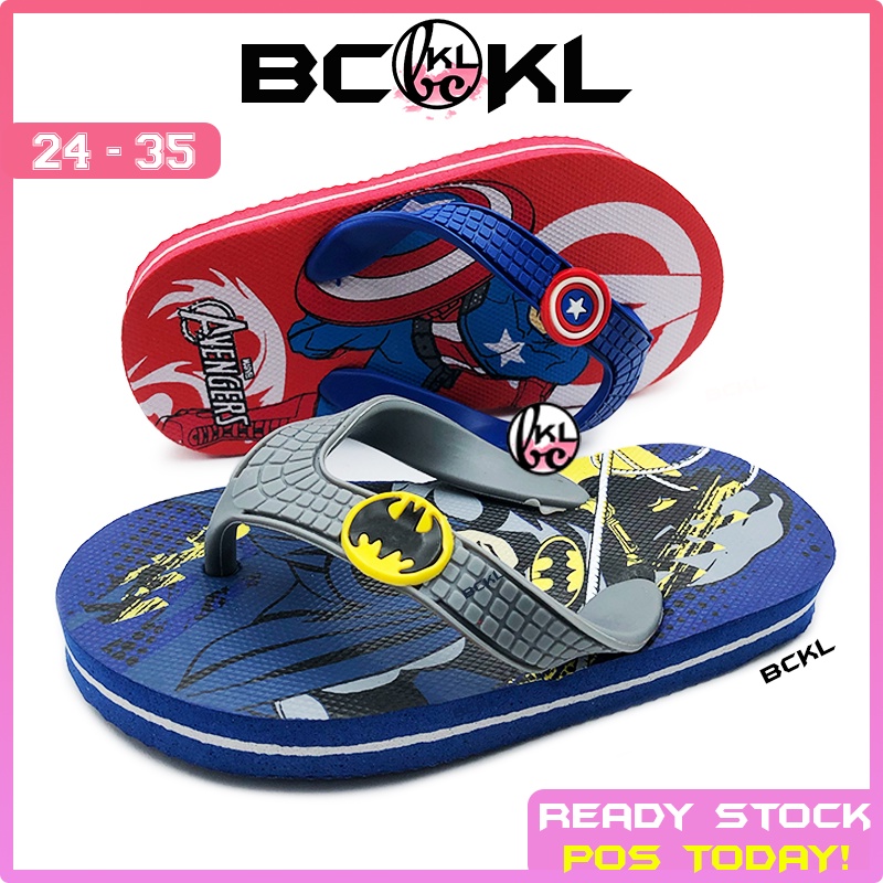 BCKL 】Boy's Cartoon Kids Slippers | Super Hero Captain Shoes Sandals ...
