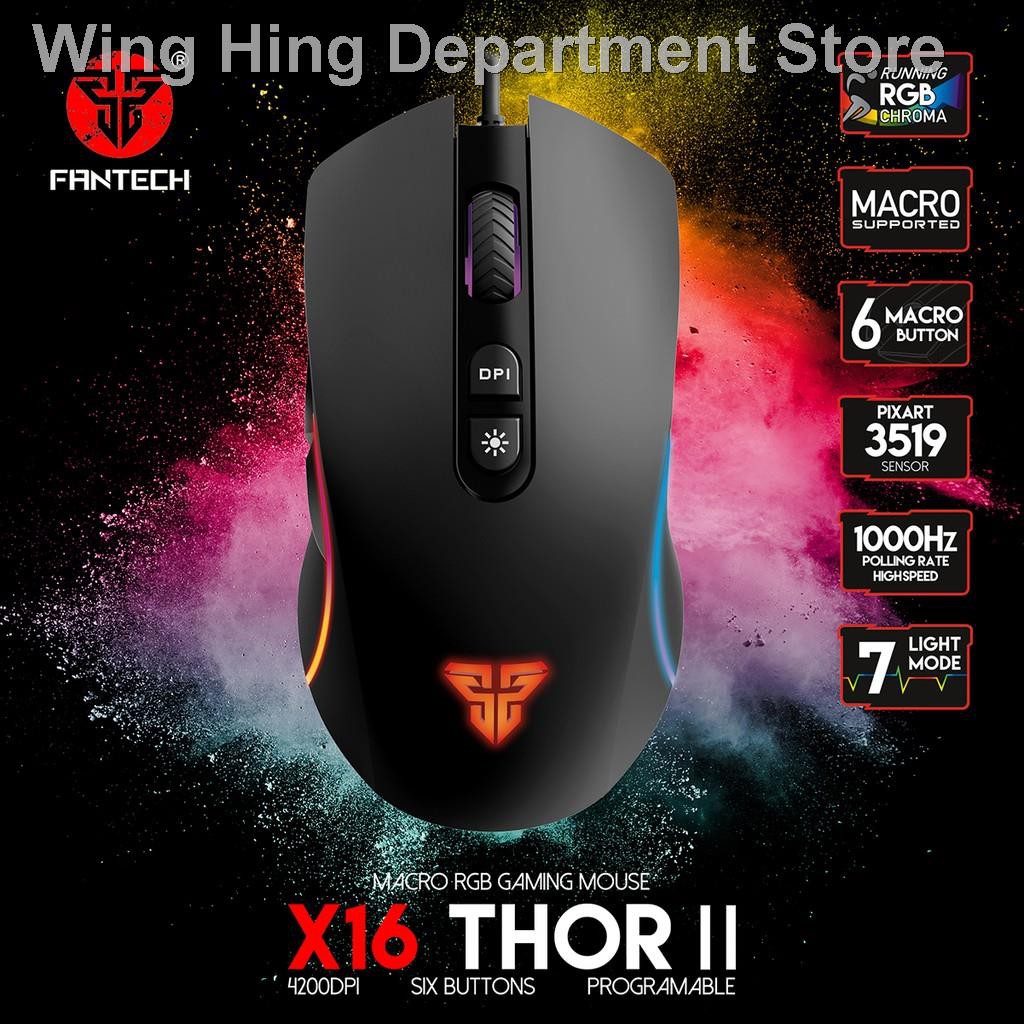 FANTECH X16 THOR II MACRO RUNING RGB 4200 DPI GAMING MOUSE PIXART 3519 ...