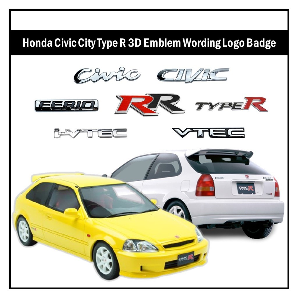 Honda Civic City Type R 3D Emblem Wording Logo Badge | Shopee Malaysia