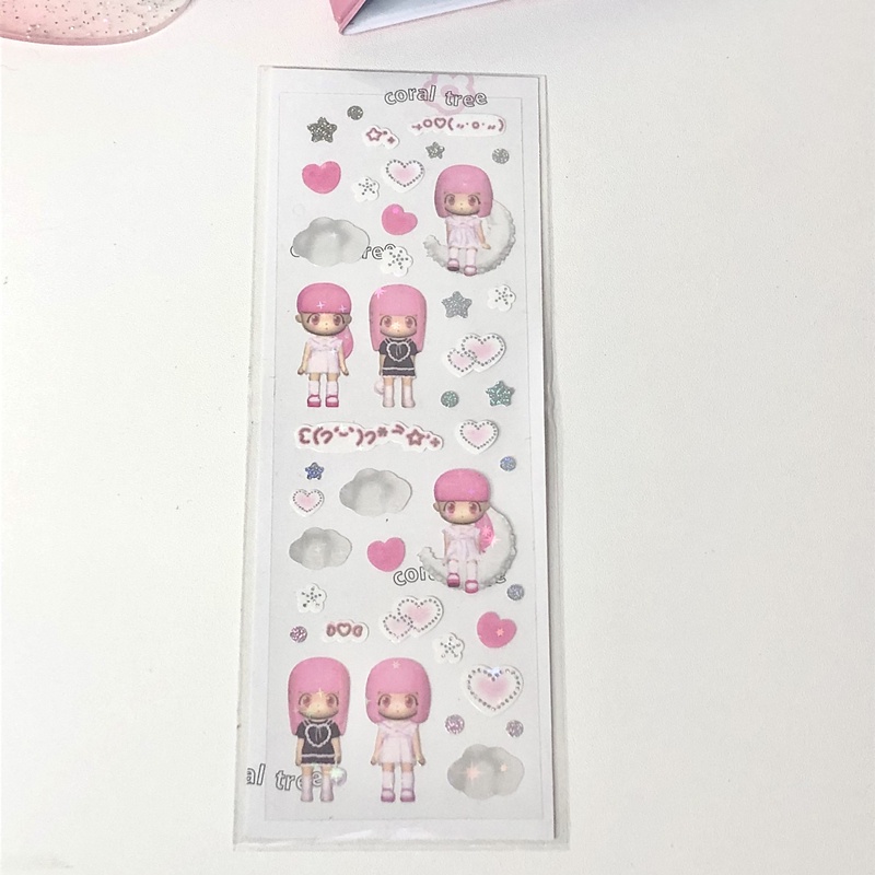 IAIR studio Ins Modeling Girl Sticker Photocard Toploader Deco Sticker ...