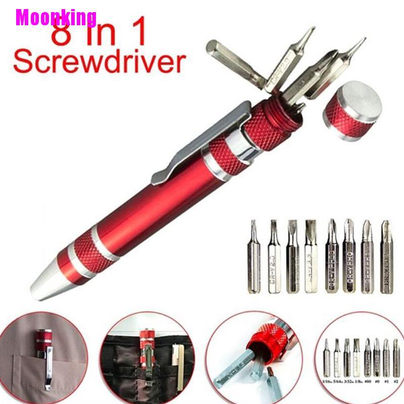 [Moonking] Multifunction 8 In 1 Pocket Precision Mini Screwdriver Pen Repair Hand Tools Kit ...