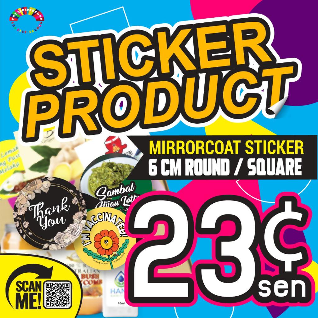 6CM MIRRORKOTE STICKER /DIGITAL PRINT/STICKER LABEL PRODUK/STICKER ...