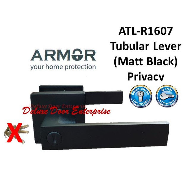 Armor Tubular Lever Handle ATL R1607 MB Privacy / Armor 1607 Door Lock ...
