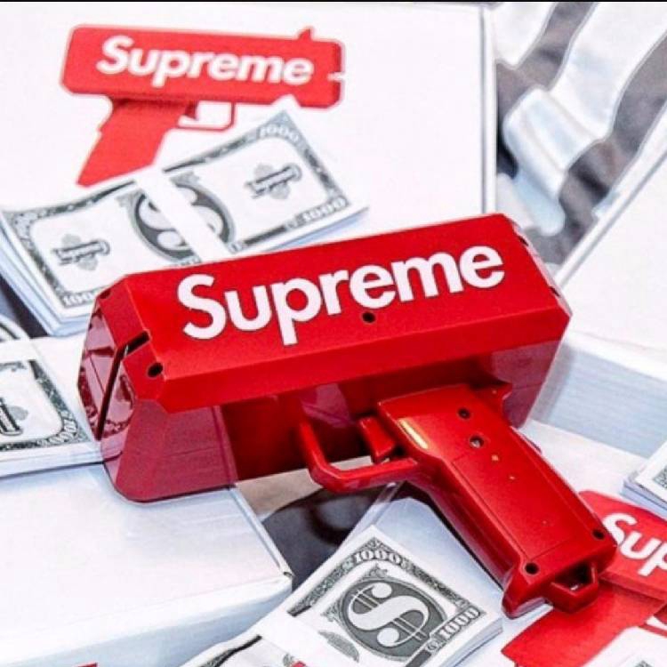 (local) Supreme GUN spray Cash Cannon Money Gun with Paper Playing ...
