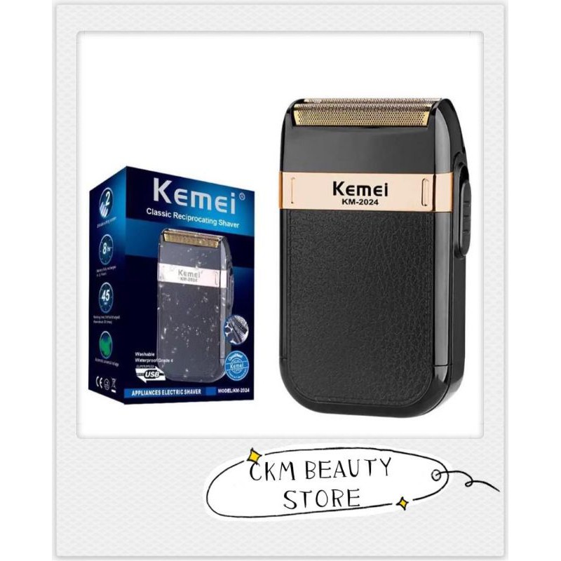 Kemei USB Charging Electric Shaver Additional Cutter Head Reciprocating Twin Blade Razor Shaver ...