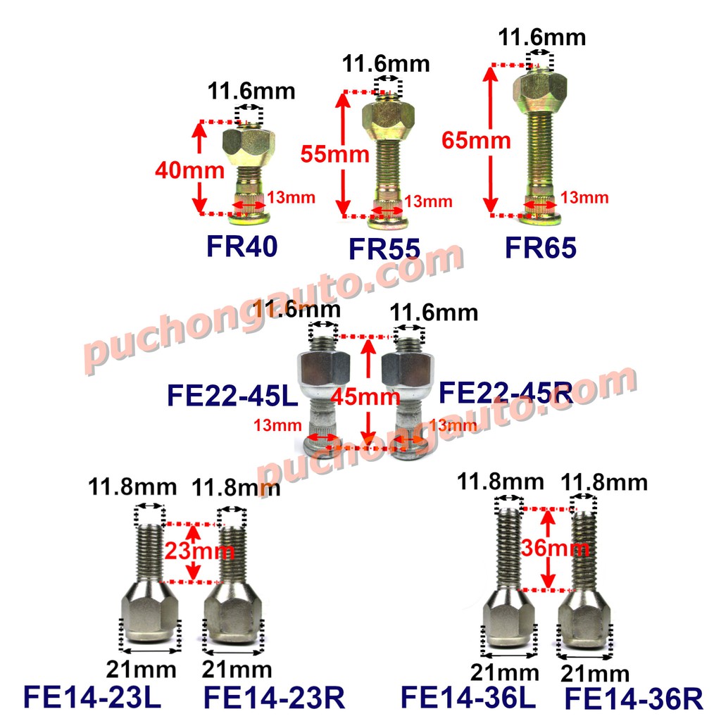 Wheel Bolt And Nut Skru Nat Tayar For Ford - 1pcs | Shopee Malaysia