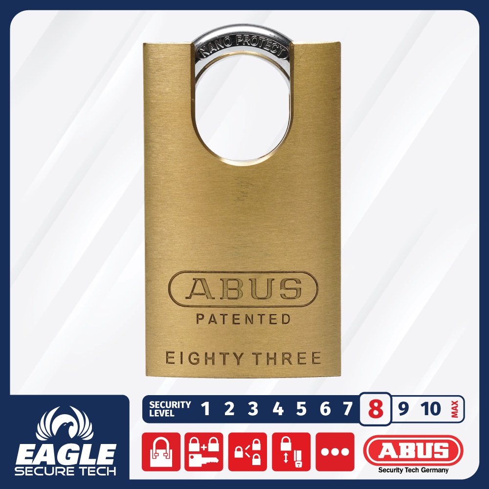 ABUS 83CS/45 | 45MM | Closed Shackle High Security | Brass Padlock | 1 ...