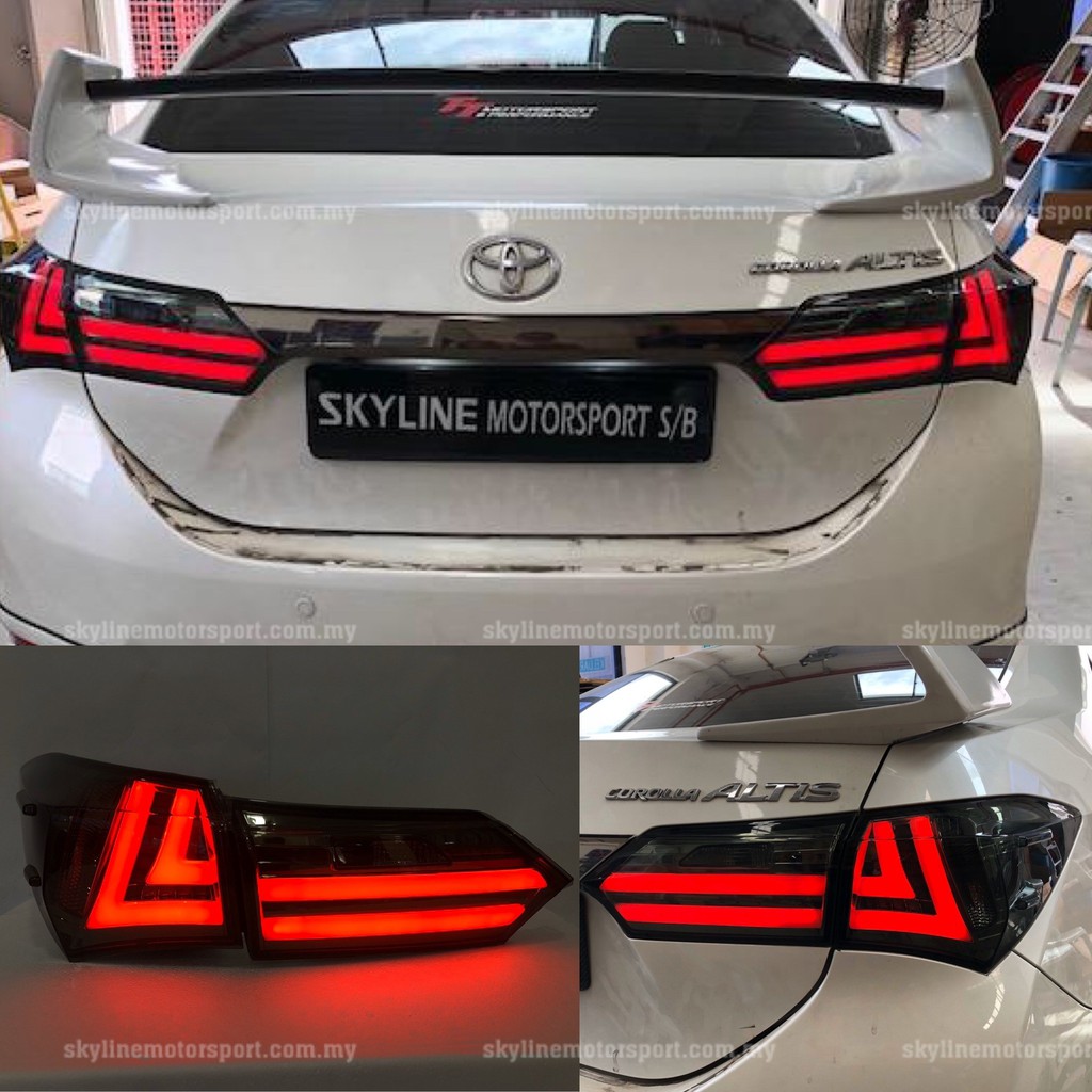 Toyota Altis Corolla Led Tail Lamp Light Bar Smoke 2014 2015 2016 2017 ...