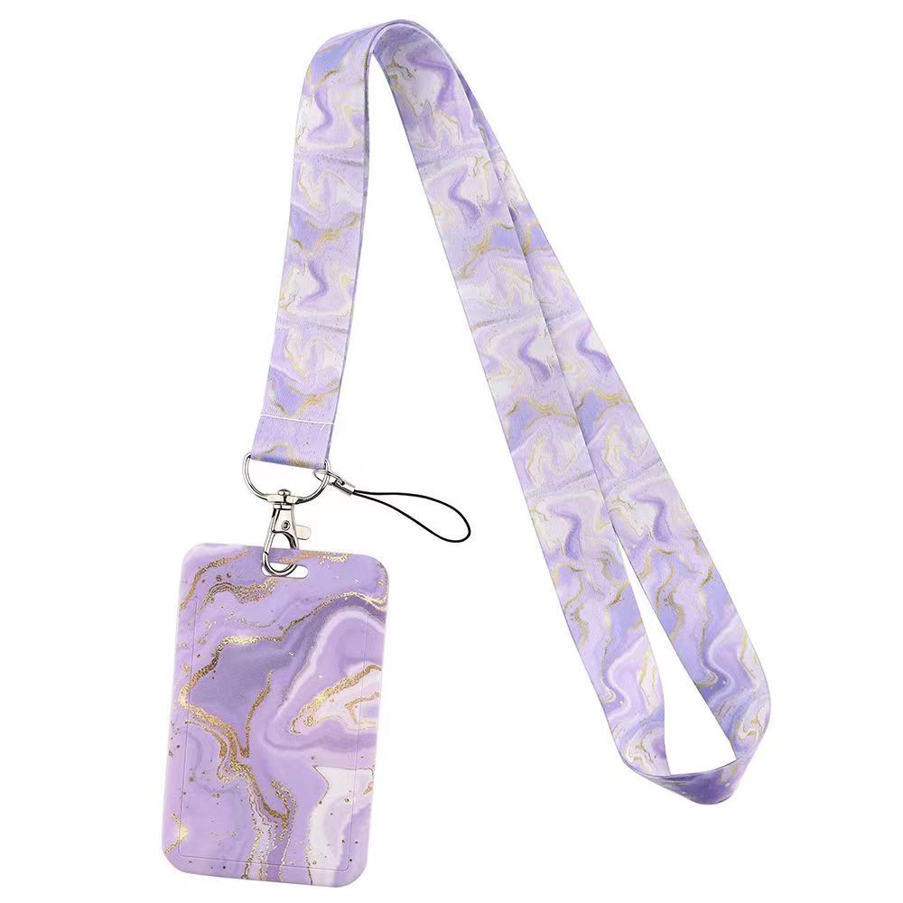 Marble texture card holder student campus work card case card cover ...