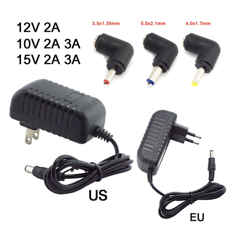 110V-220V Power Supply Router Adapter AC to DC 2A 3A 10V 12V 15V Right ...