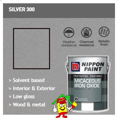 300 SILVER • 5L • MIO • Nippon • Micaceous Iron Oxide • Low Gloss ...