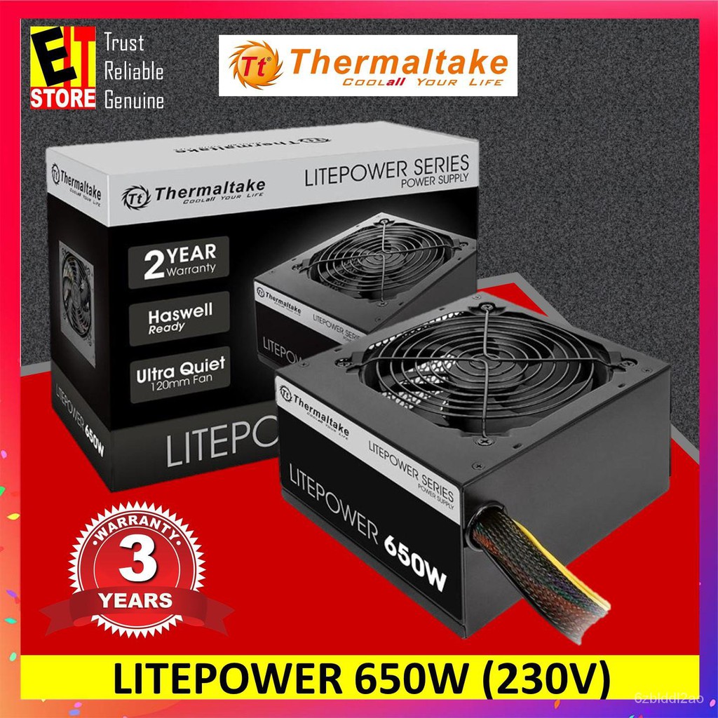 ehru THERMALTAKE LITEPOWER 650W (230V) POWER SUPPLY - 120mm FAN (3 YEAR WARRANTY) | Shopee Malaysia