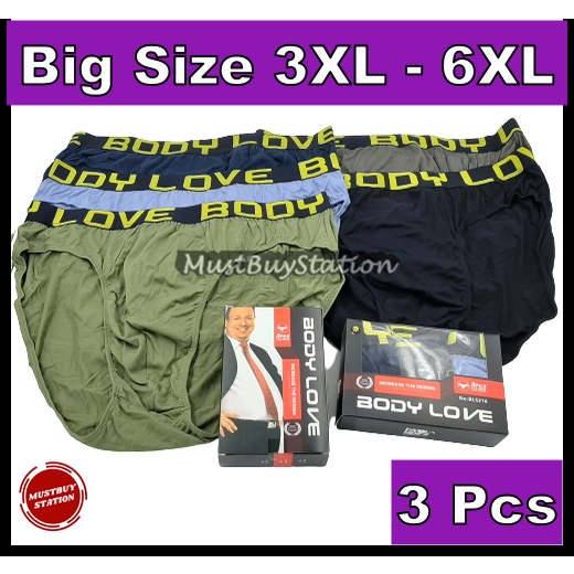 MBS Body Love 5216 Men Cotton Fat & Big Size Briefs Underwear Plus Size ...