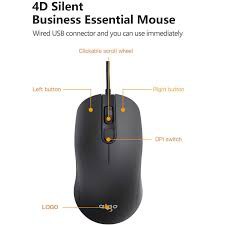 Official Aigo BM21 Wired Optical Silent Mouse [Ergonomic/2400 DPI/4 ...