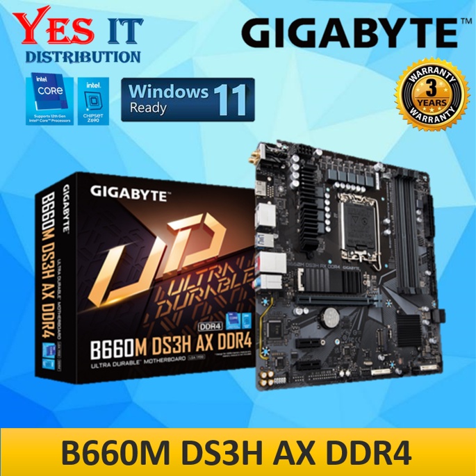 GIGABYTE B660M DS3H AX DDR4 LGA1700 MOTHERBOARD ONLY | Shopee Malaysia