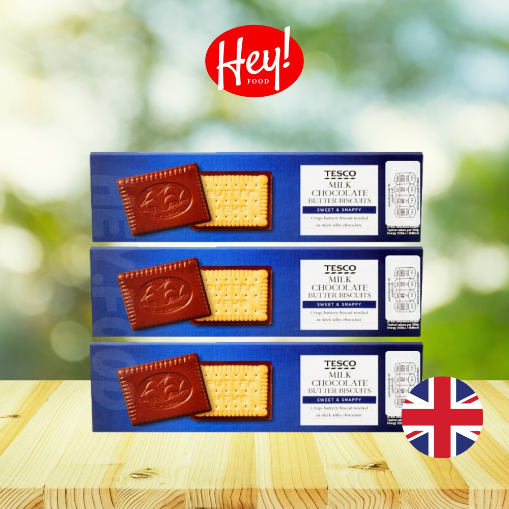 TESCO Milk Chocolate Butter Biscuits (125g)/ Milk Chocolate Malted Milk ...