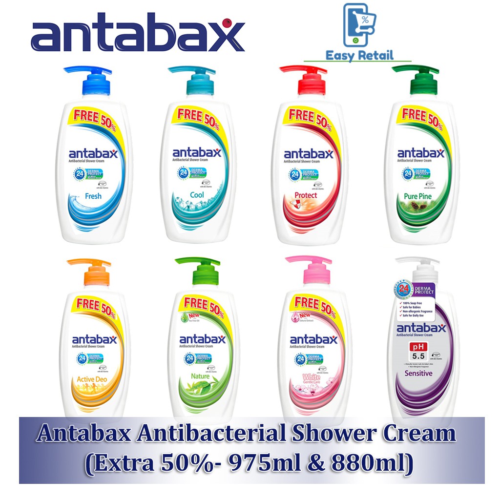 Antabax Antibacterial Shower Cream 960ml / Sensitive 850ml | Shopee ...