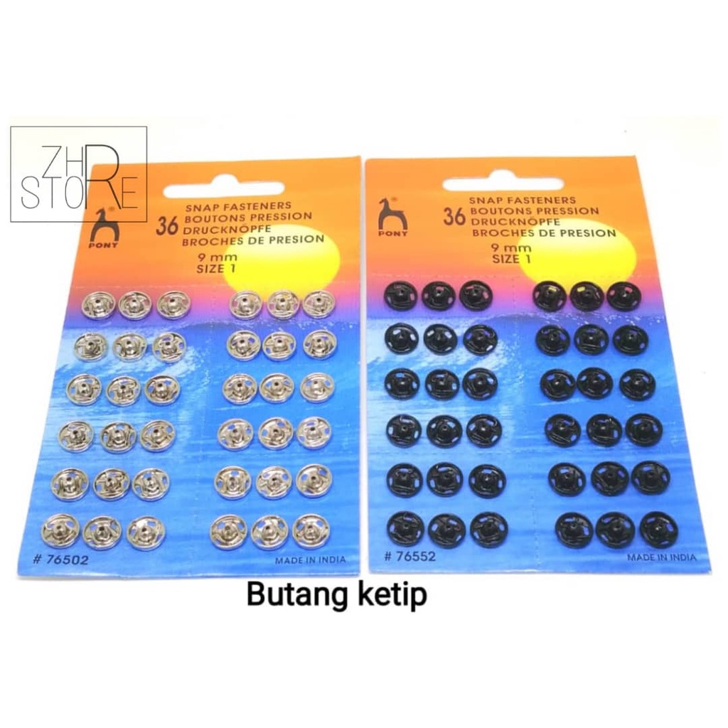 Pony snap fastener Butang ketip saiz( 1/2/3/&4) / Butang ketip 555 ...