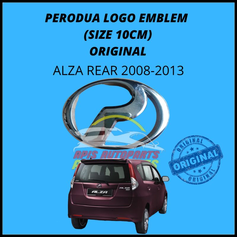 (ORIGINAL) PERODUA ALZA REAR LOGO EMBLEM CHROME (10cm) | Shopee Malaysia